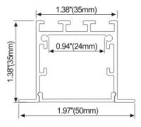 China 50mm Recessed Lights LED Linear lighting Aluminum Profile Diffused Cover for sale