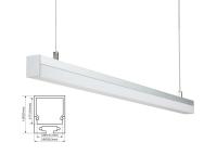 China LED Linear Pendant Light 1200mm Aluminum Profile Square Shape Waterproof Indoor No Spot for sale