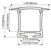 China LED Linear Recessed Lighting Aluminum Profile Square Shape Waterproof Indoor 12W 600mm for sale