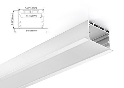 China 65x35mm Aluminum LED Profile Linear Lighting Recessed Type with PC Milky Cover 12W for sale