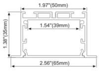 China 65x35mm Aluminum LED Profile Linear Lighting Recessed Type with PC Milky Cover 12W for sale