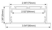 China 90mm x 35mm Aluminum Profile LED Linear lighting Recessed type with Led Strip inside for sale