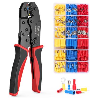 China Automotive Black Wire Crimper Set AWG 20-10 With Insulated Terminals for sale