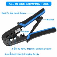 China Practical Alloy Ethernet Wire Crimper Fit RJ-11 6P/RJ-12 8P/RJ-45 for sale