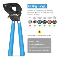 China Practical Ratchet Cable Cutter Tool Up To 600 MCM 300mm2 Blue Color for sale