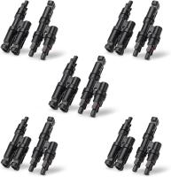 China Durable Plastic MC4 Y Branch Connector , FMM+MFF Solar Panel Cable Connector 5 Pairs for sale