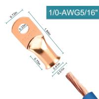 China Moistureproof Battery Ring Terminal , 5/16 Copper 0 Gauge Wire Connectors 8pcs for sale