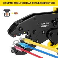China Ratcheting Wire Crimper Tool For Heat Shrink Connectors 10-20 AWG Yellow for sale