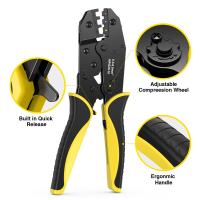 China Ratcheting Wire Crimper Tool For Heat Shrink Connectors 10-20 AWG Yellow for sale