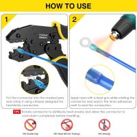 China Ratcheting Wire Crimper Tool For Heat Shrink Connectors 10-20 AWG Yellow for sale