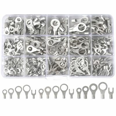 China Tin Plated Fork Non Insulated Terminals Lugs AWG 22-16 16-14 12-10 260PCS for sale