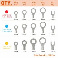 China Copper Wire Fork Non Insulated Terminals Anticorrosive Practical 450PCS for sale