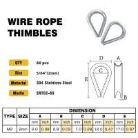 China Stainless Steel Wire Crimp Sleeves Thimbles 1/16'' Diameter Anti Corrosion Durable for sale