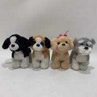 China 18cm 4 Assorted Cute Plush Standing Dogs Toys with Blingbling Big Eyes Soft Velboa for sale