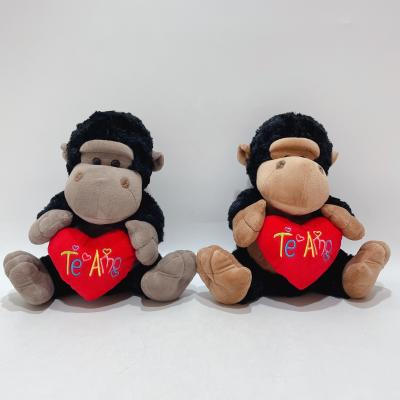 China Plush Toy Gorilla With Red Heart Item With BSCI Audit for sale
