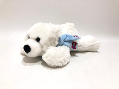 China Kids White Lying Polar Bear Plush Toy 25cm 100% PP Cotton Filling Soft Stuffed Animal Gift for sale