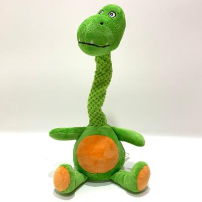 China Kids Plush Toy Recording Repeating Dinosaur with Twist Neck ICTI Audit 30cm for sale