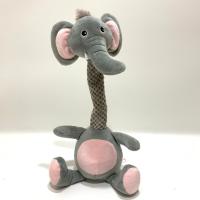 China Plush Recording Repeating Elephant Toy with Twist Neck for Kids BSCI Certified 30cm for sale