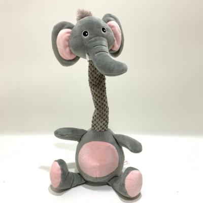 China Plush Recording Repeating Elephant Toy with Twist Neck for Kids BSCI Certified 30cm for sale