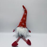 China 30cm Red Plush Gnome Stuffed Toy with Long Beard Christmas Decoration for sale