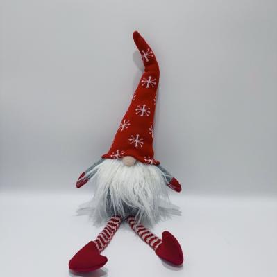 China 30cm Red Plush Gnome Stuffed Toy with Long Beard Christmas Decoration for sale