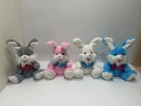China Sing and PLA Bunny Stuffed Animal Plush Toy 24cm for Baby Shower Infant Gift for sale