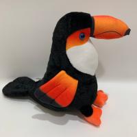 China Plush Orange Animated Parrot Toy with Squeeze Box Safe Kids Toy 30cm BSCI Certified for sale