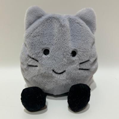 China Microwavable Plush Grey Cat Toy French Lavender Scent Heated Warmies Freezer Safe 100 PP Cotton for sale