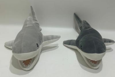 China Shark Plush Toy 45cm Soft Stuffed Animal Two Colors Grey Black Kids Gift PP Cotton for sale