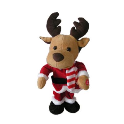 China Wholesale Singing Dancing Plush Moose Toy 30cm for Xmas Holiday Gift for sale