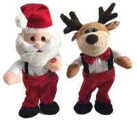 China Wholesale Singing Dancing Plush Xmas Man Toy 30cm Soft PP Cotton Filled Holiday Gift for sale