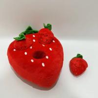 China Customizable Strawberry Plush Pet Toy 100% PP Cotton Filling BSCI Factory for sale