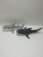 China Grey Shark Plush Toy 100% PP Cotton Soft Stuffed Animal Gift for Kids 30cm for sale