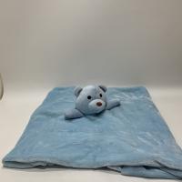 China Blue Bear Baby Security Blanket OEM Soft Plush Toy Infant 30cm Custom Design for sale
