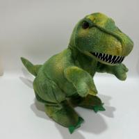 China Moving Roaring Green Dinosaur Plush Toy Lifelike Stuffed Animal for Kids 30cm for sale
