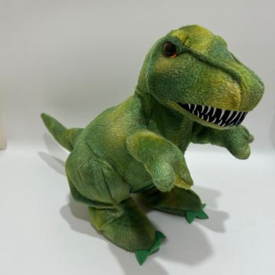China Moving Roaring Green Dinosaur Plush Toy Lifelike Stuffed Animal for Kids 30cm for sale