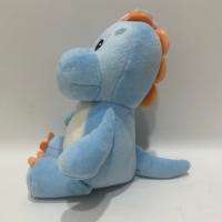 China Blue Stegosaurus Stroller Toy with Rattle Plush Baby Toy 100% Handmade BSCI Factory for sale