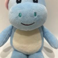 China Blue Stegosaurus Stroller Toy with Rattle Plush Baby Toy 100% Handmade BSCI Factory for sale