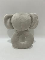 China Plush Ring Elephant Rattle Toy Soft Baby Stuffed Animal 25cm Handmade BSCI Certified for sale