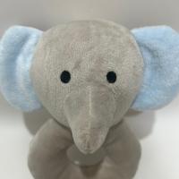 China Plush Ring Elephant Rattle Toy Soft Baby Stuffed Animal 25cm Handmade BSCI Certified for sale