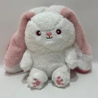 China 35cm Pink & White Easter Plush Bunny Rabbit Stuffed Animal with Strawberry Design - 14