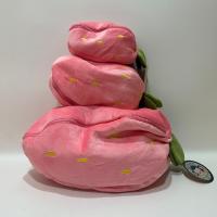 China 35cm Pink & White Easter Plush Bunny Rabbit Stuffed Animal with Strawberry Design - 14