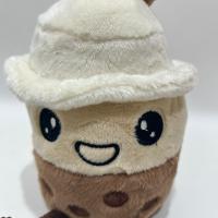China 5.5 Inch Recording Plush Bubble Tea Toy Brown White Moving Function Stress Relief Fun for sale