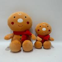 China Super Soft Gingerbread Man Plush Toy 32cm Adorable Christmas Gift with Red Scarf for sale