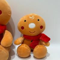 China Super Soft Gingerbread Man Plush Toy 32cm Adorable Christmas Gift with Red Scarf for sale