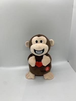 China Musical Plush Monkey Toy for 6-18 Month Old Babies Crawling Walking Dancing with Voice Control and Light Up for sale
