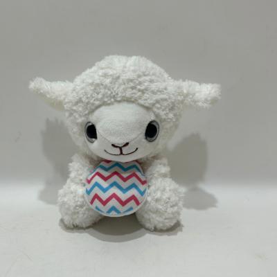 China 15CM Plush Toy Lamb Stuffed Animal with Colorful Eggs - Easter Gift with 100% PP Cotton Filling for sale
