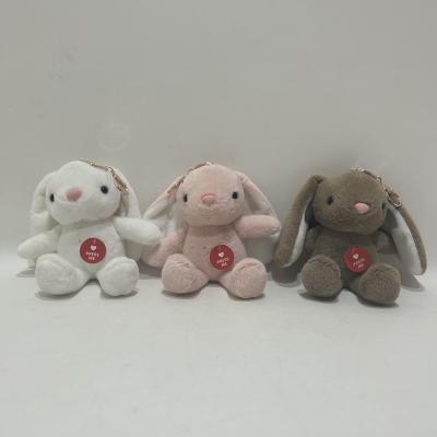 China 100% PP Cotton Filled Rabbit Key Chain with Music Box 3 Colors Plush Keyring for sale
