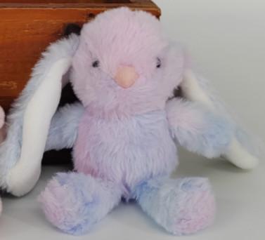 China 100% PP Cotton Filled Tie-dye Rabbit Keychain with Music Box Plush Toy for sale