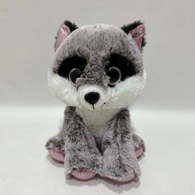 China 2024 Big Eyes Series Sitting Raccoon Plush Toy with 60-70 Day Delivery and EU Safety Standards from BSCI Factory for sale